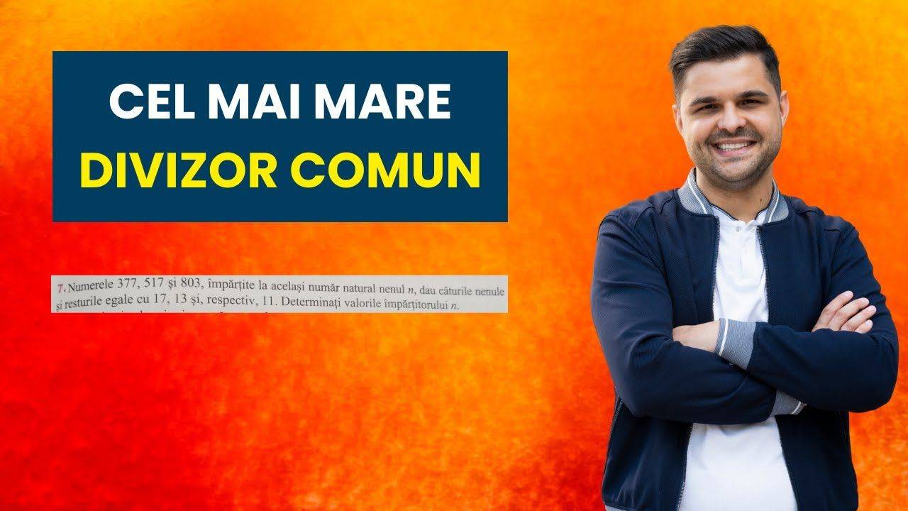Problemă rezolvată - Cel mai mare divizor comun, Clasa a VI-a