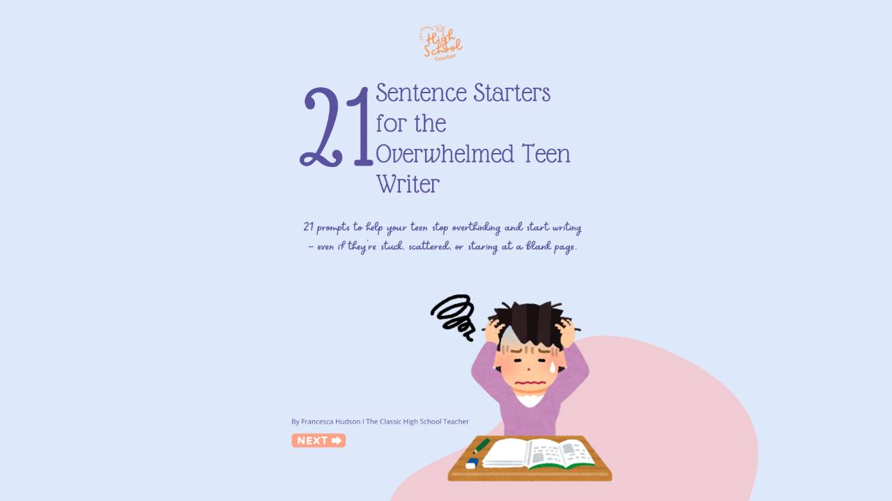 Sentence Starters for Overwhelmed Teens