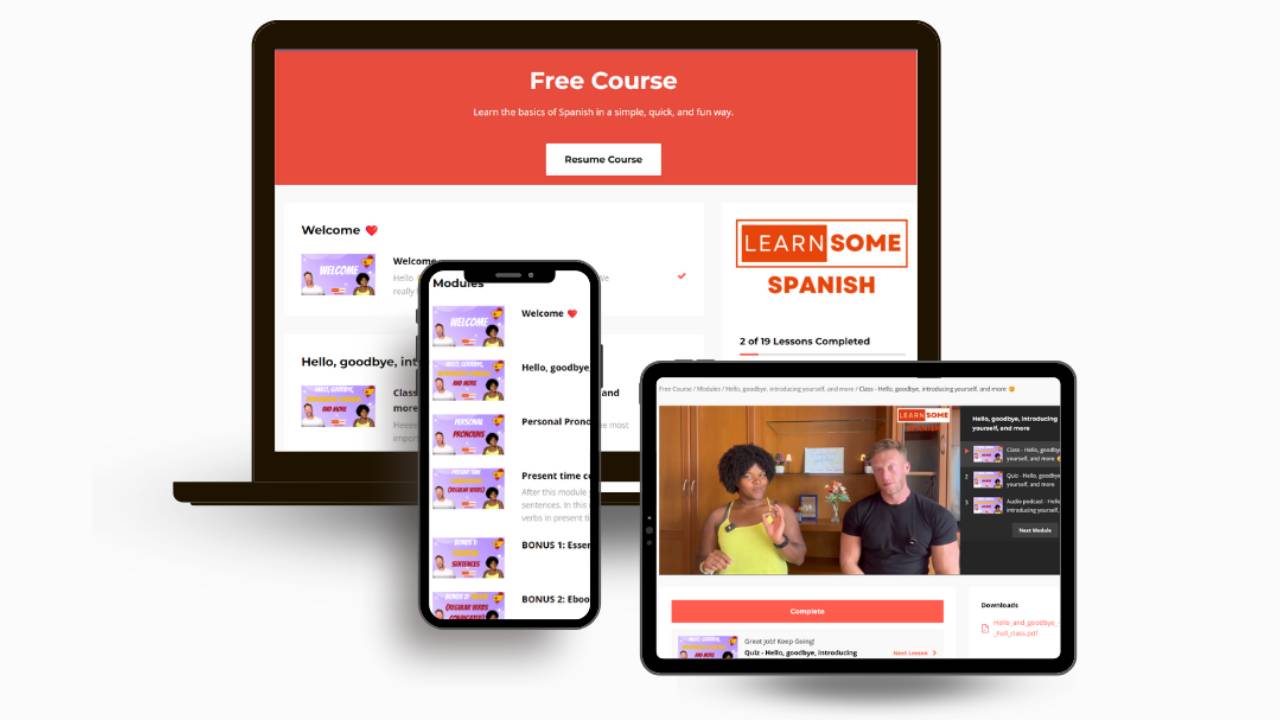 Sign up to the free course of Learn Some Spanish