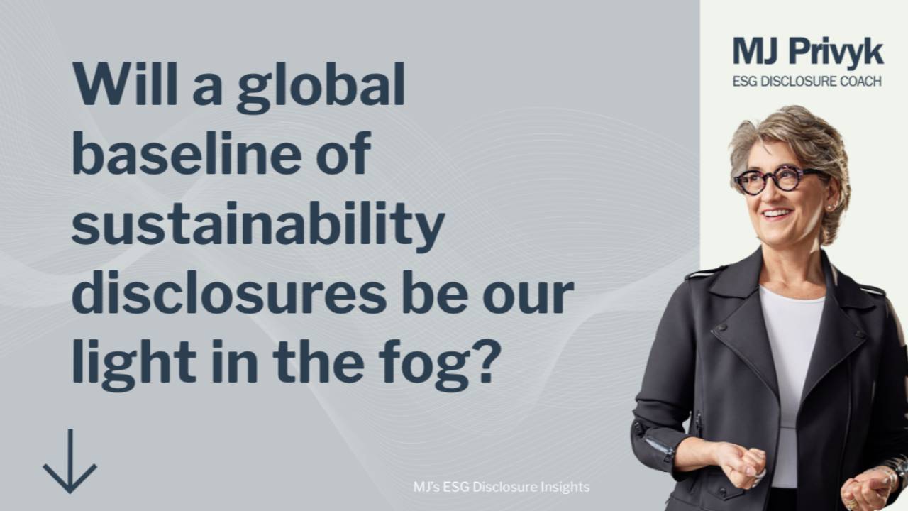Global baseline ESG disclosures, a light in the fog?