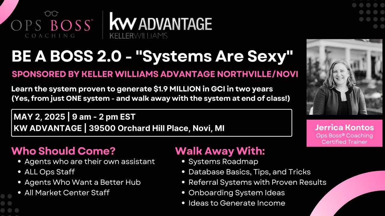 Be a Boss 2.0: Systems are Sexy - Sponsored by KW Advantage
