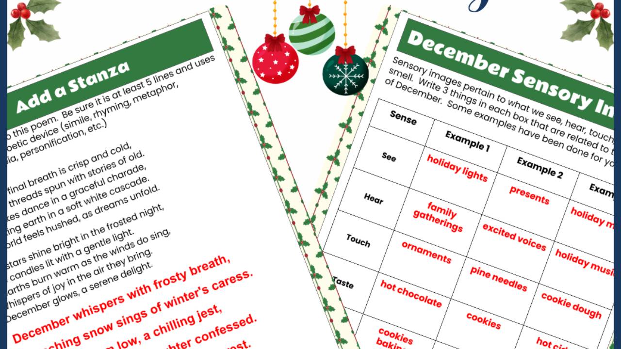 FREE Teacher Resource - December ELA Bell Ringers