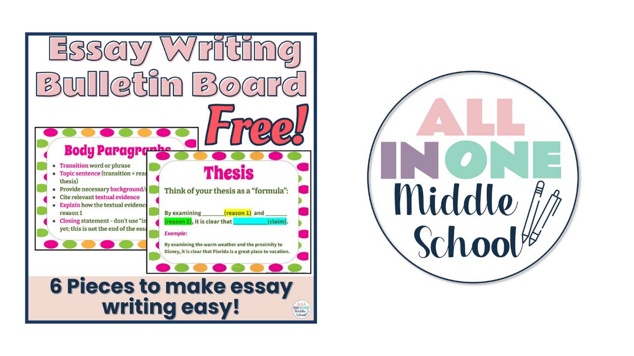 FREE Teacher Resource: Essay Writing Bulletin Board for ELA