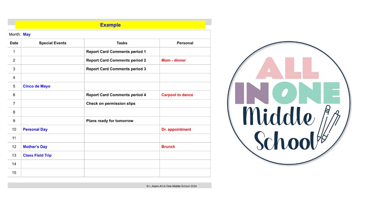 FREE Teacher Resource: End of Year Planning Calendar