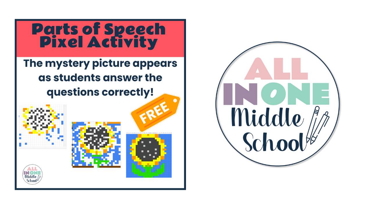 FREE Teacher Resource: Back to School Parts of Speech Pixel Activity