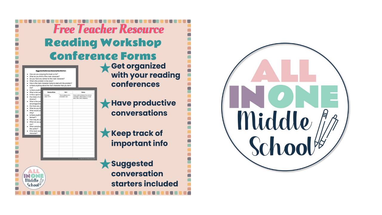 FREE Teacher Resource: Reading Workshop Conference Forms for ELA
