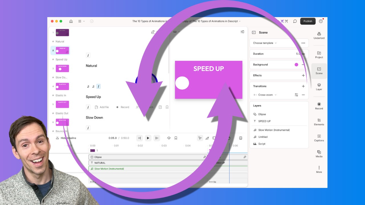 How to Add Transitions (In Descript)