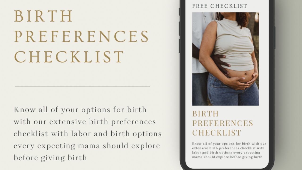FREE birth preferences checklist