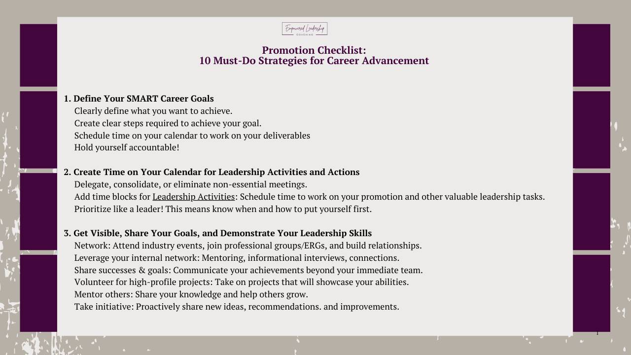 Get your FREE Promotion Ready Checklist