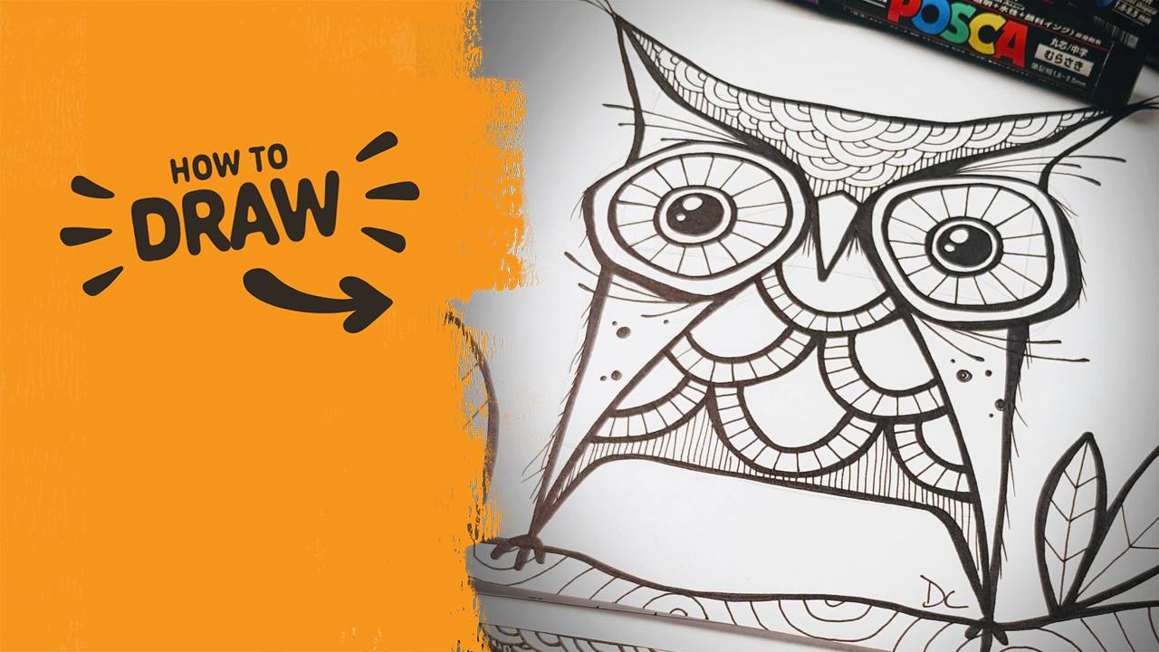 How to Draw a Wise Owl with Sharpie and Fine Liner Patterns