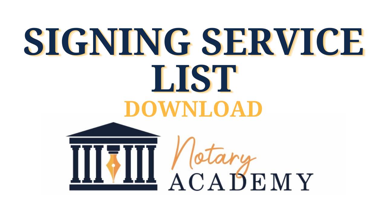 175 Signing Service List with Contact Information | Notary Academy