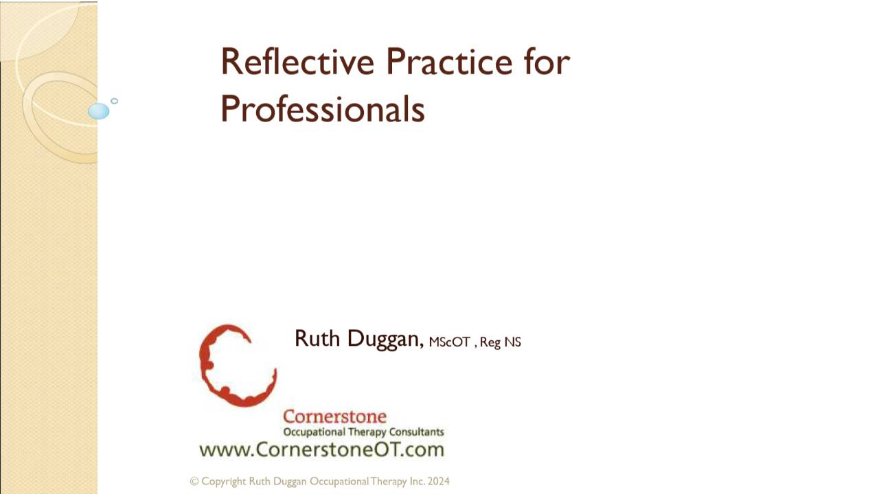 Reflective Practice Course for Professionals - Cornerstone OT