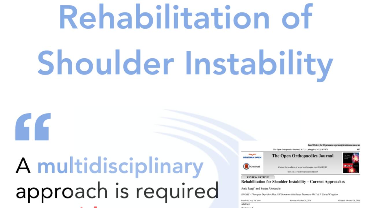 Nonoperative Rehabilitation for Shoulder Instability