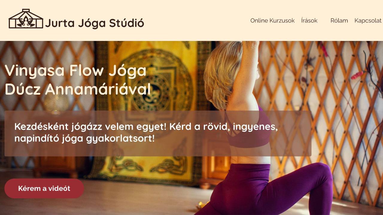 Jurta Jóga Stúdió - Vinyasa Flow Jógaórák online vagy Kecelen