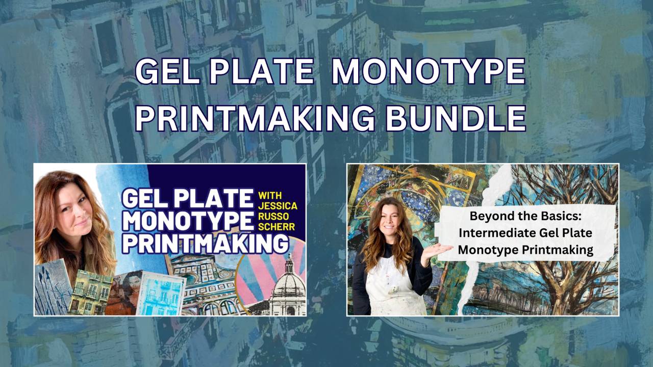 Gel Plate Monotype Printmaking Bundle: From Basics to Beyond
