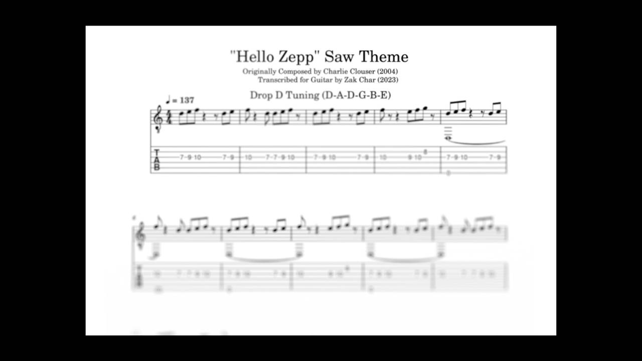 Saw Theme Guitar Tab