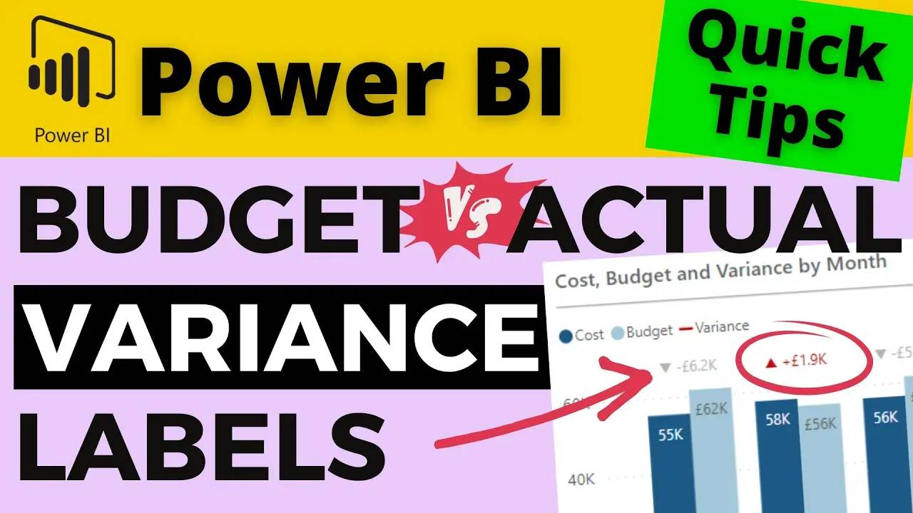 Adding a Budget vs Actual Variance Value to a Power BI Column Chart