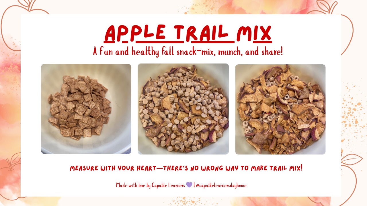 Free Apple Trail Mix Printable for Kids | Capable Learners