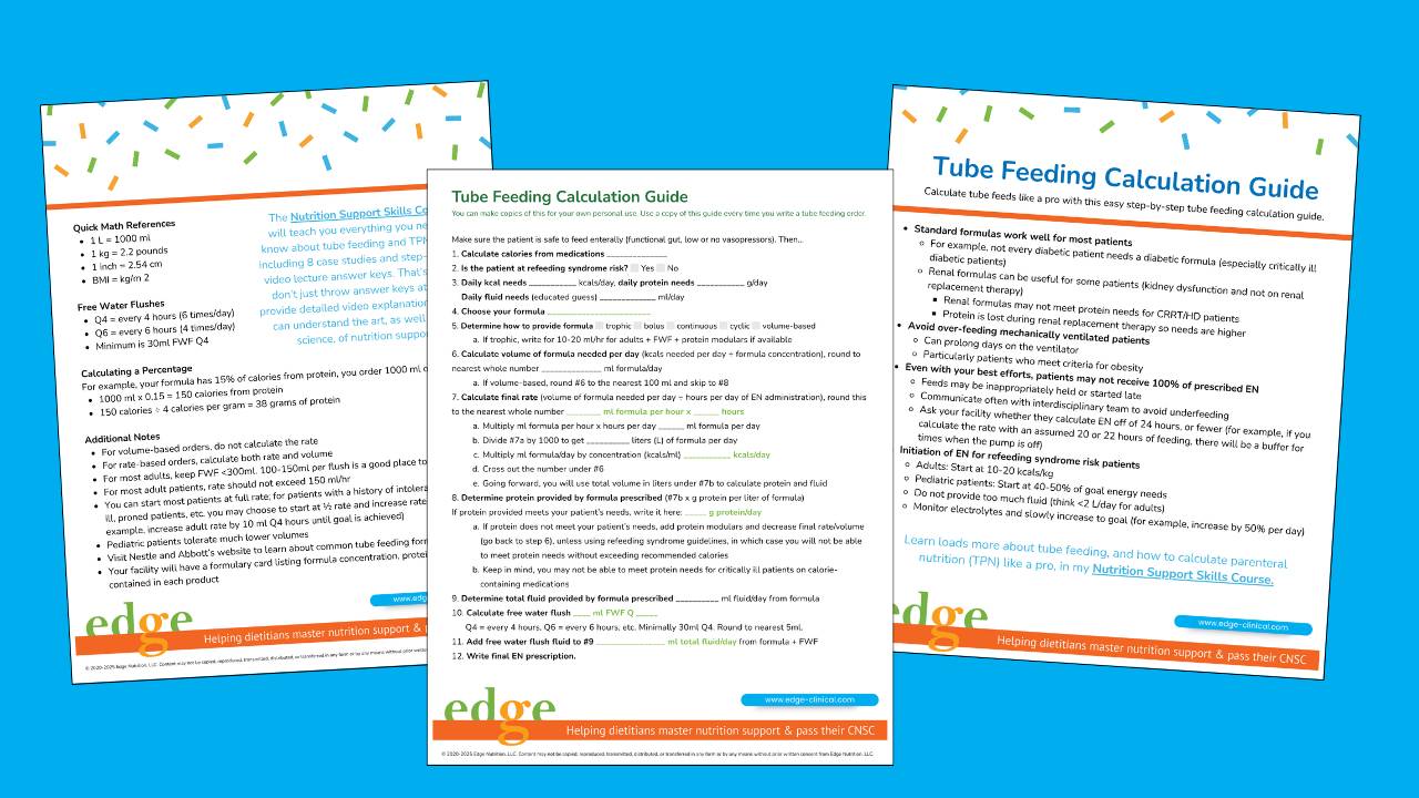 How to Calculate a Tube Feeding Order