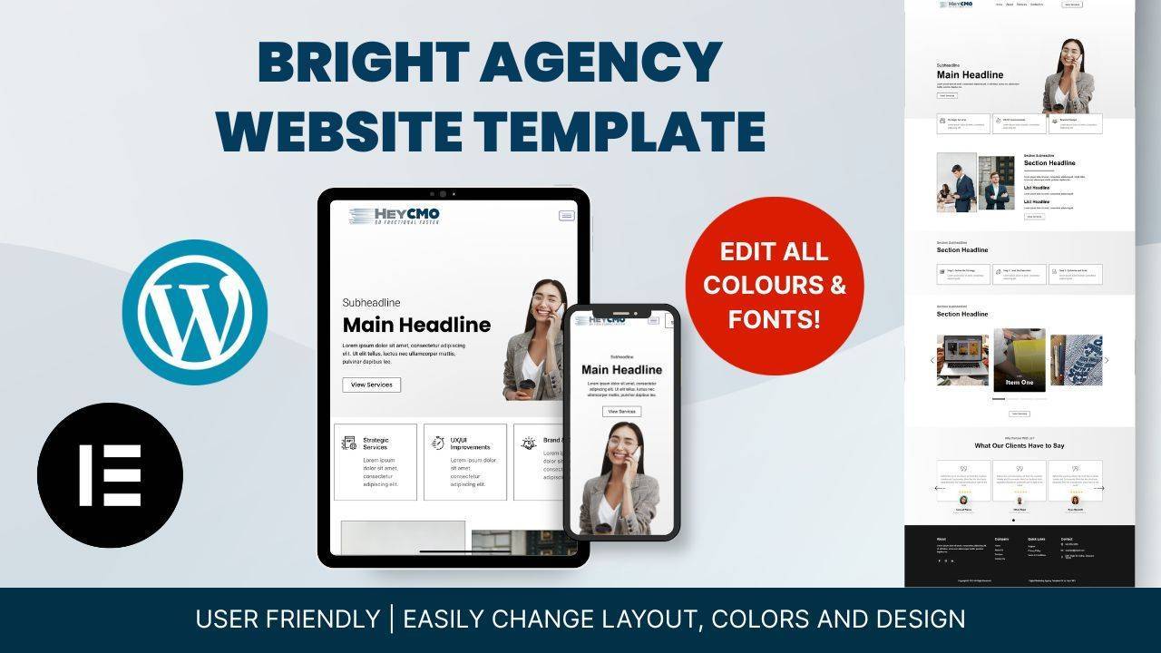 Bright Agency Website Template | Hey CMO