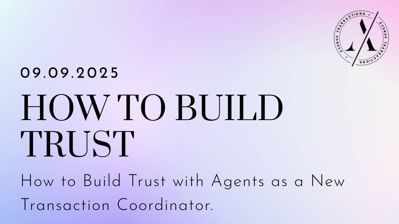 How to Build Trust with Agents as a New TC
