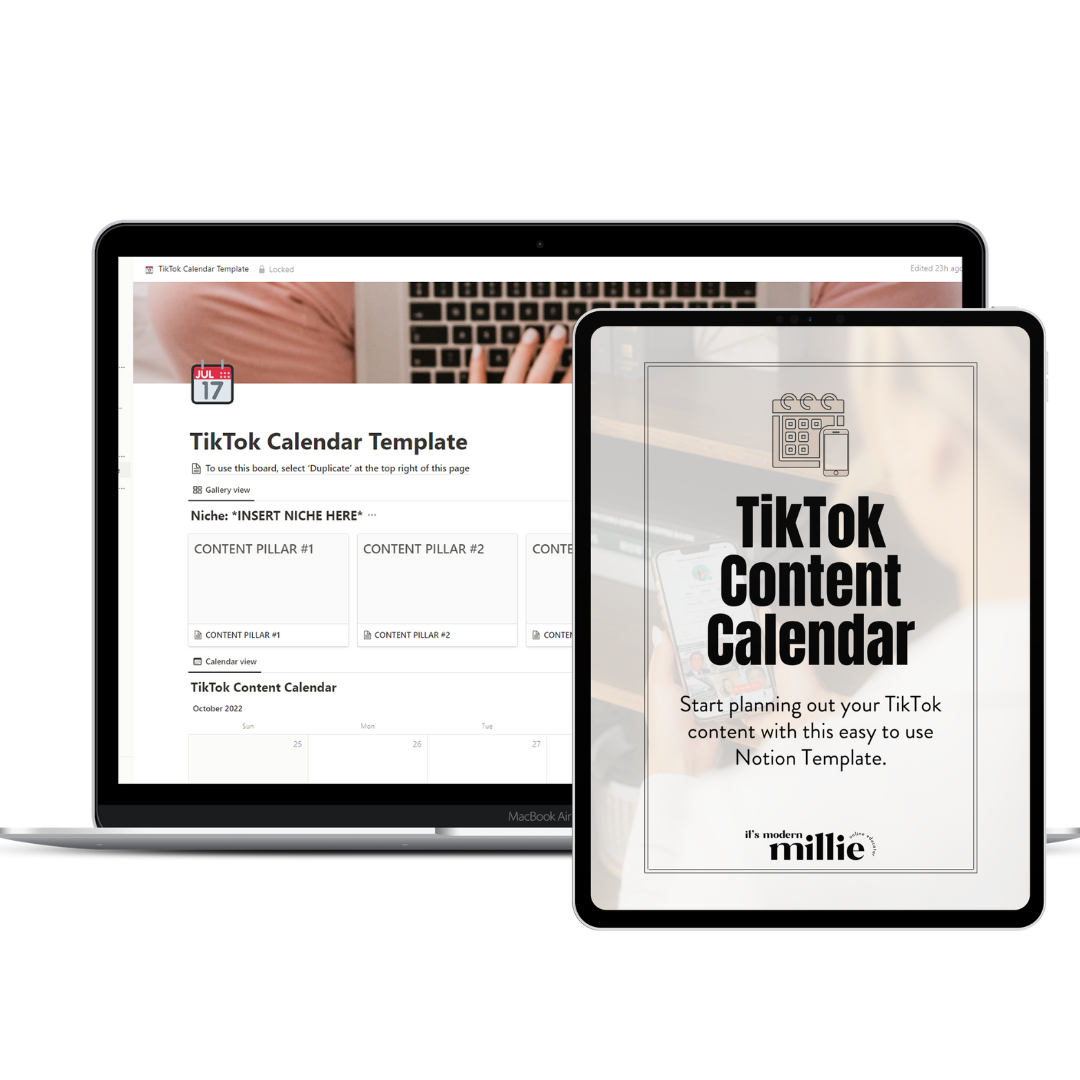 TikTok Content Calendar | It's Modern Millie