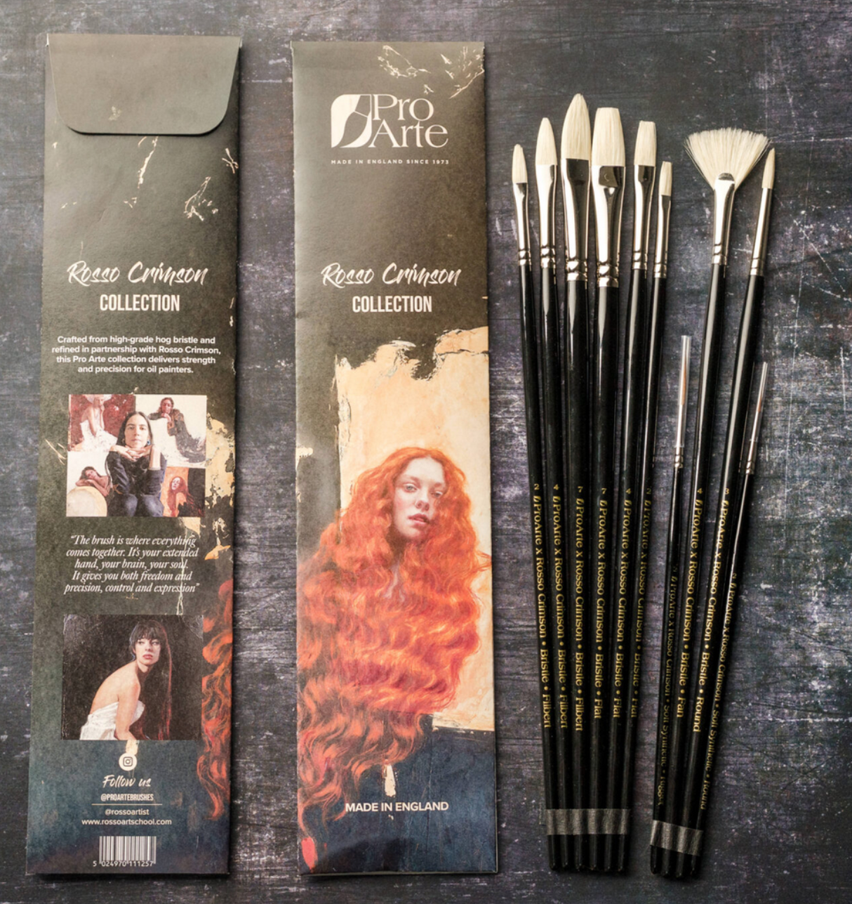 The ProArte X Rosso Crimson Brush Set Collection