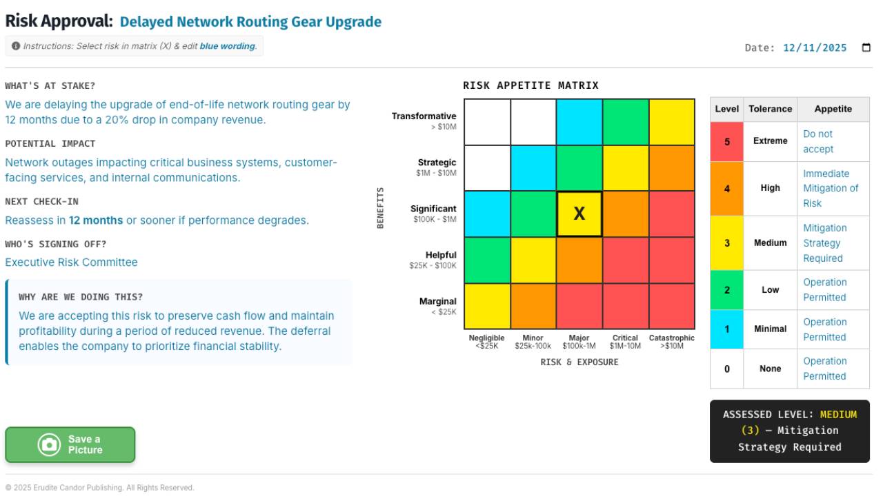 Risk Approval Template