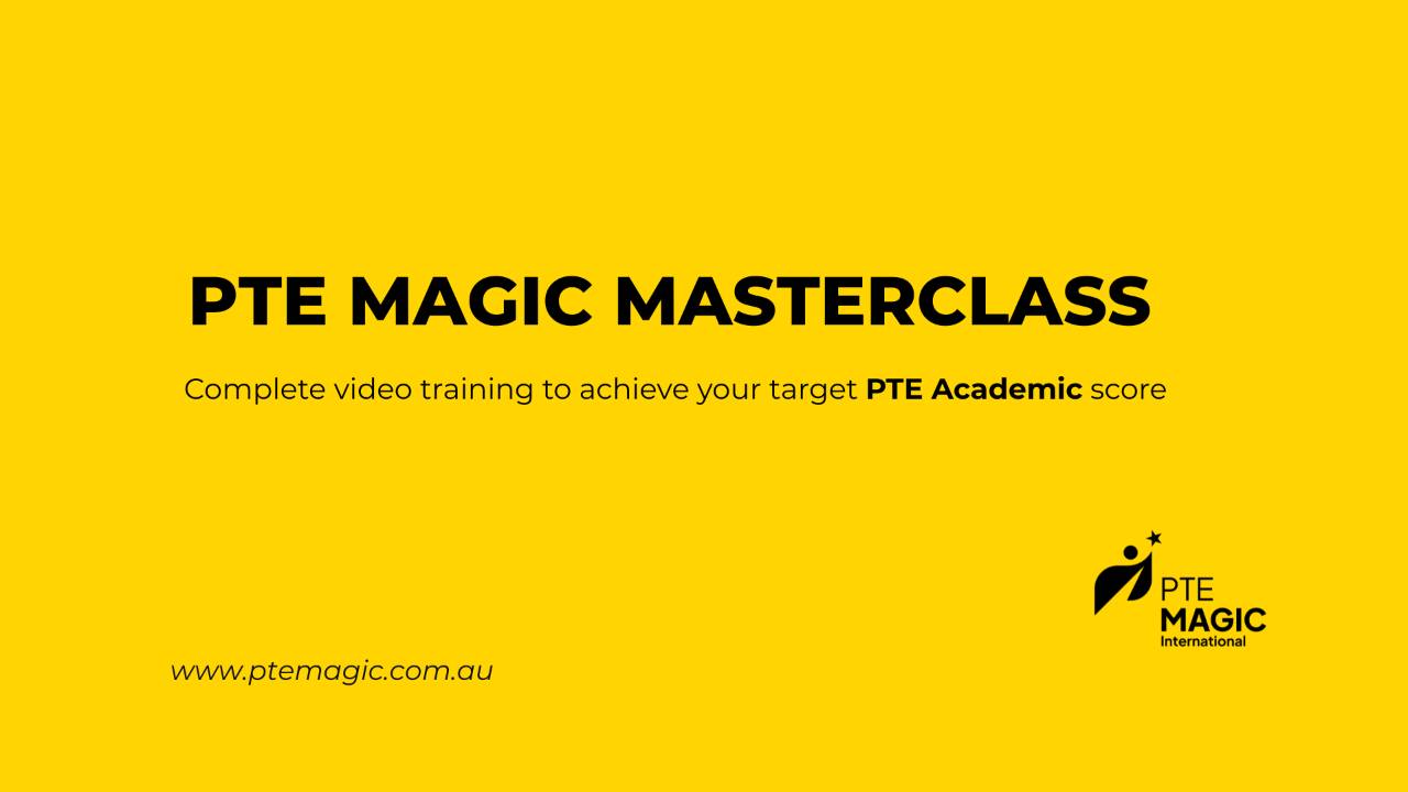 PTE Academic Masterclass 2026 | Score 65+, 79+ or 90 | PTE Magic