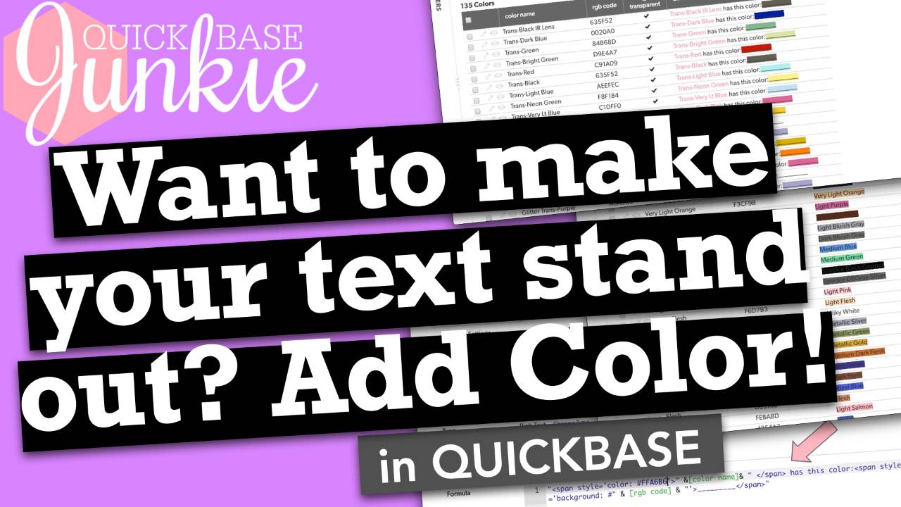 How to add color to text in Quickbase