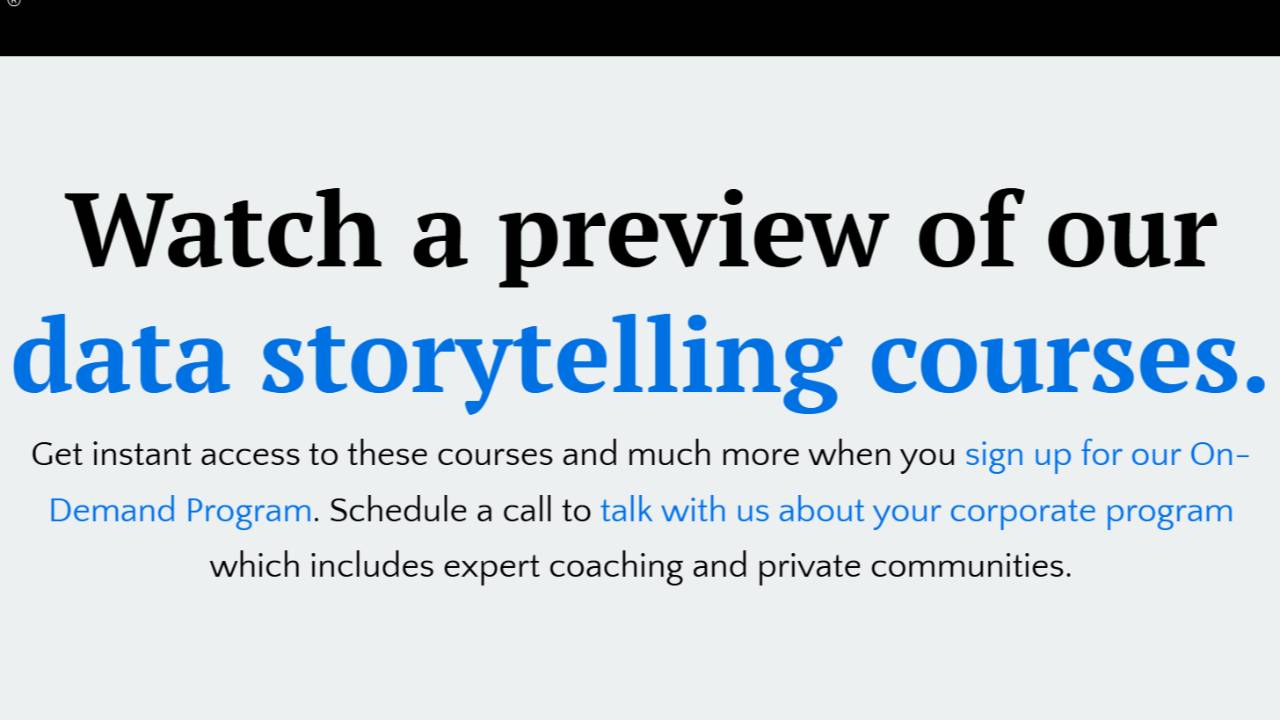 Watch a preview of our data storytelling courses.