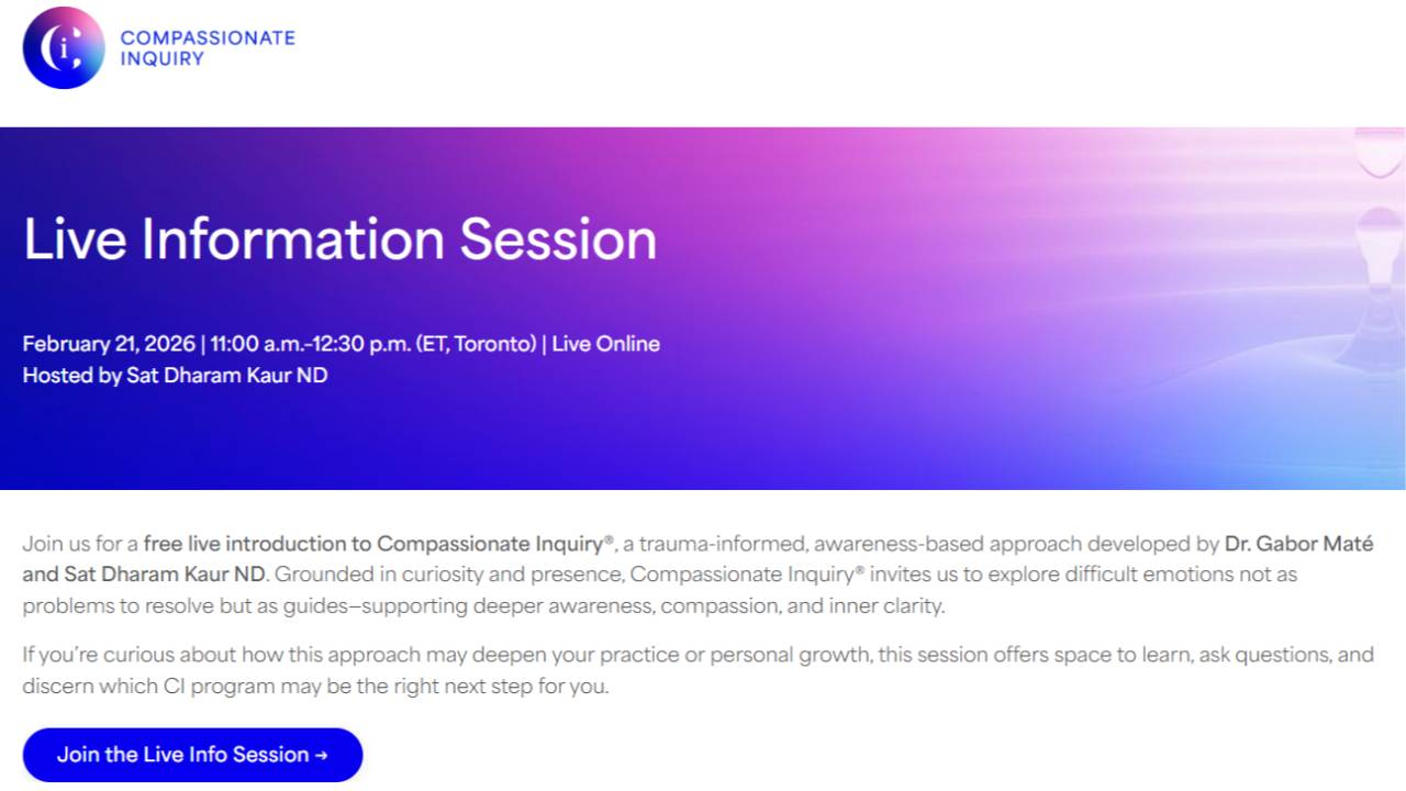 Compassionate Inquiry® | Free Live Information Session