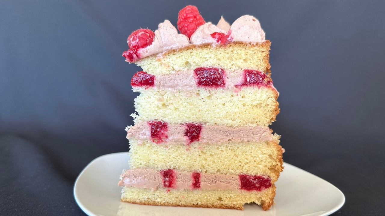 Bake A Chocolate Vanilla Raspberry Cake From Scratch!