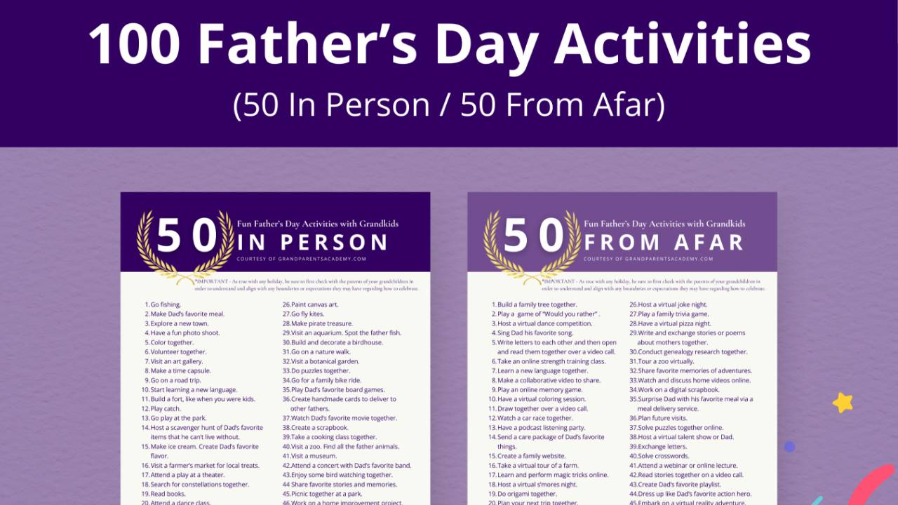 100 Fun Father's Day Activities with Grandkids