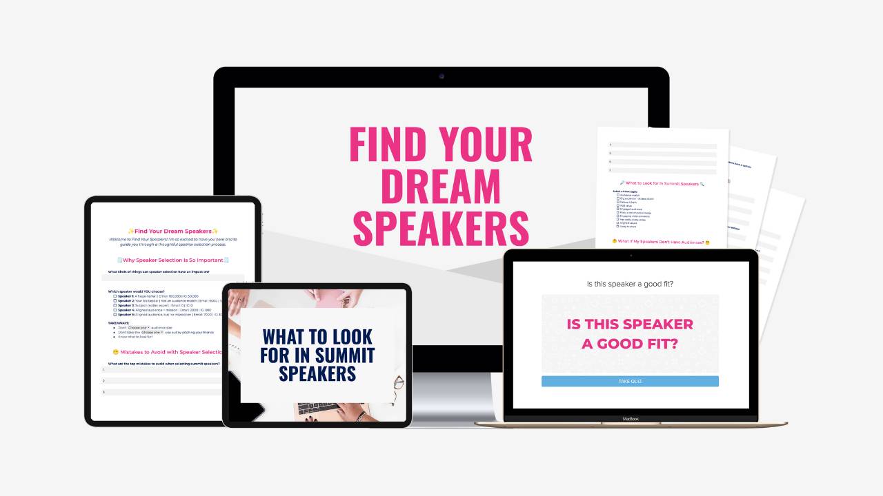 Find Your Dream Speakers - Virtual Summit Speakers