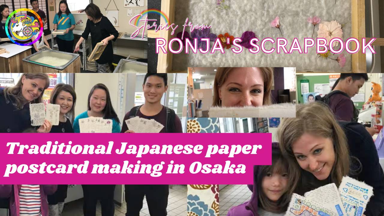 Traditional Japanese paper postcard making in Osaka