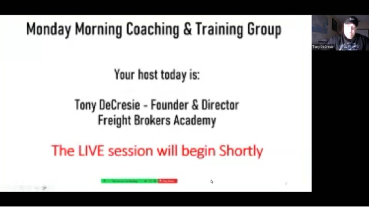 Freight Brokers Academy Monday Morning Coaching