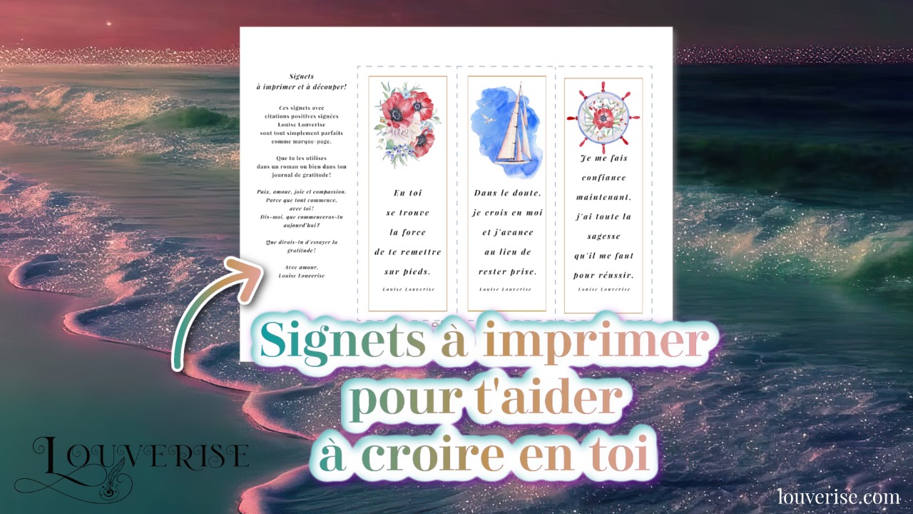 Signets imprimables avec citations pour croire en toi
