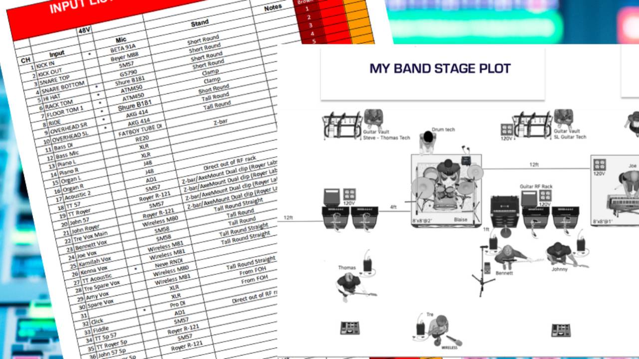 How to make an Input lists and stage plots for live sound