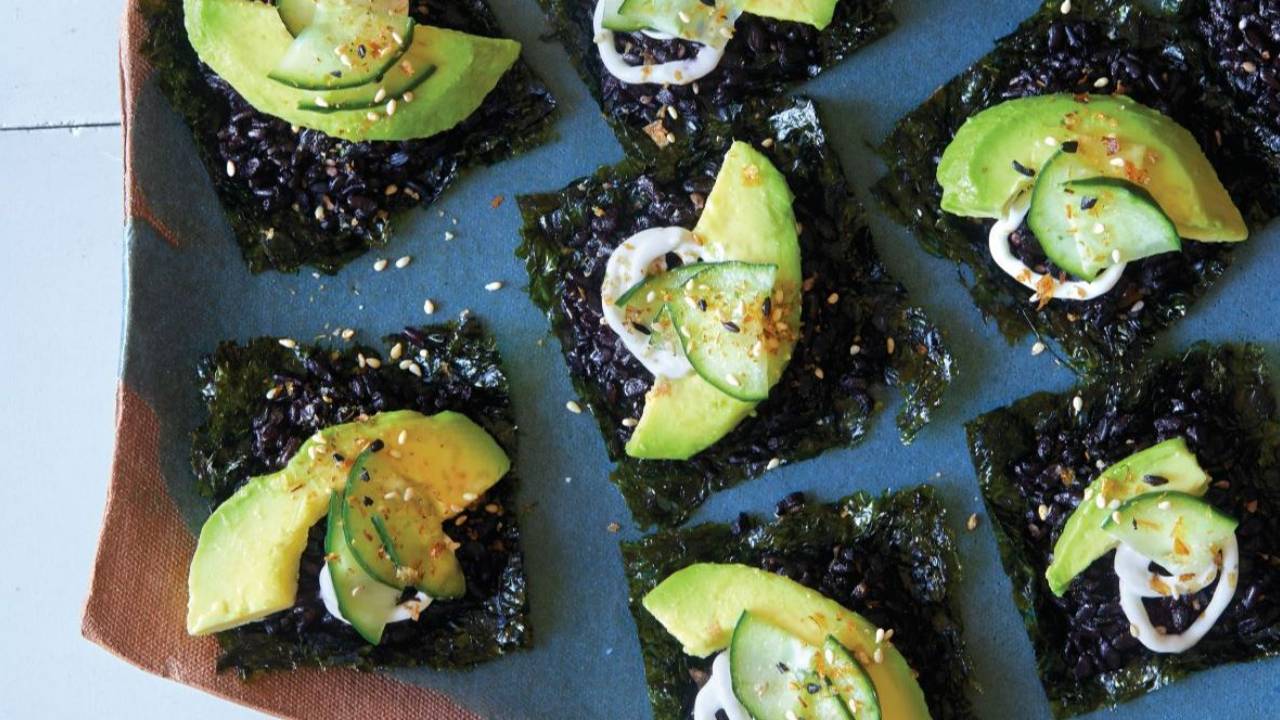 Healthy Toasted Seaweed Sushi Stack Snack Appetizer