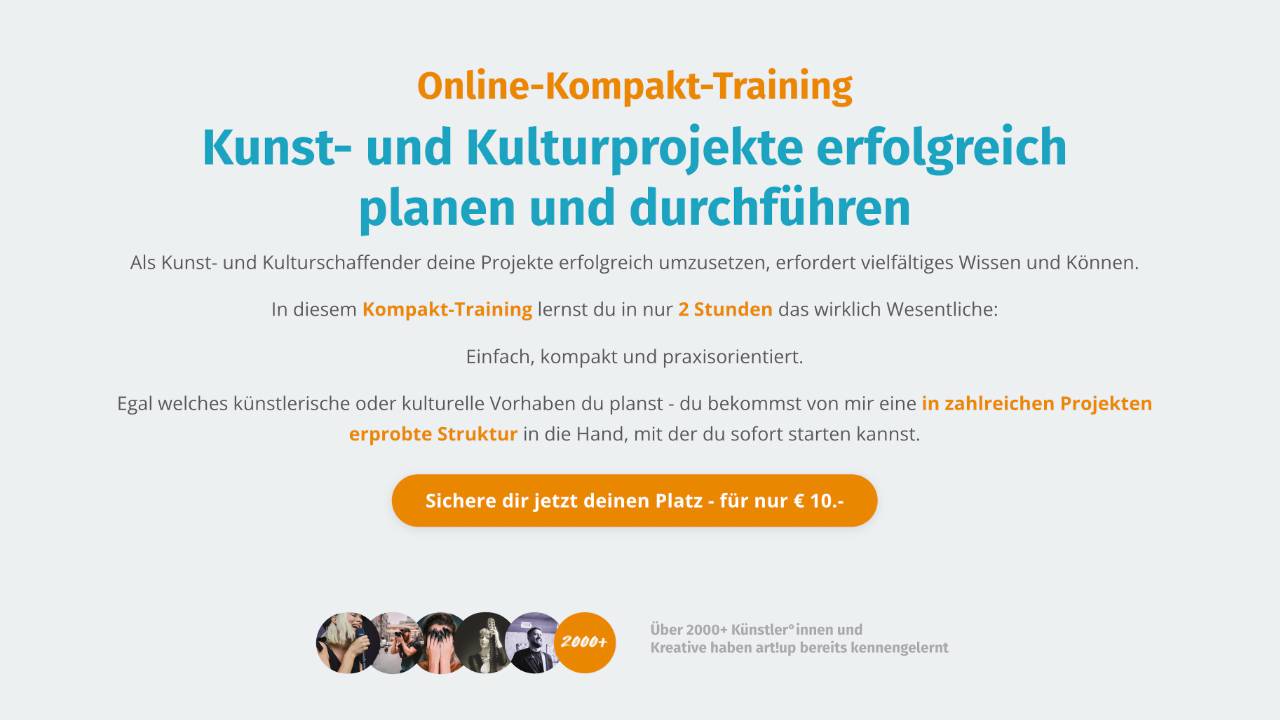 Kunst- und Kulturprojekte erfolgreich planen und durchführen