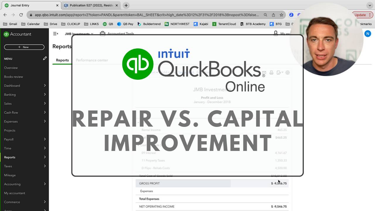 Repair vs. Capital Improvement: How to Track in Quickbooks Online