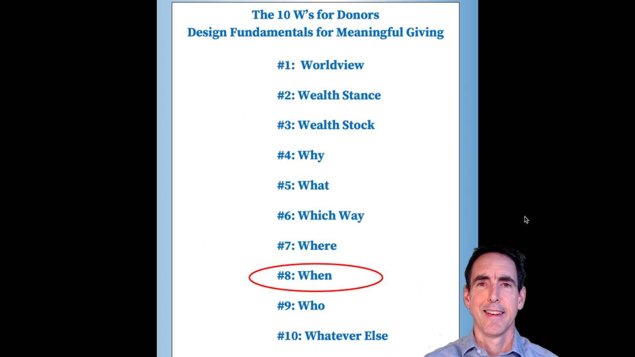 Design Fundamentals for Meaningful Giving #8: When