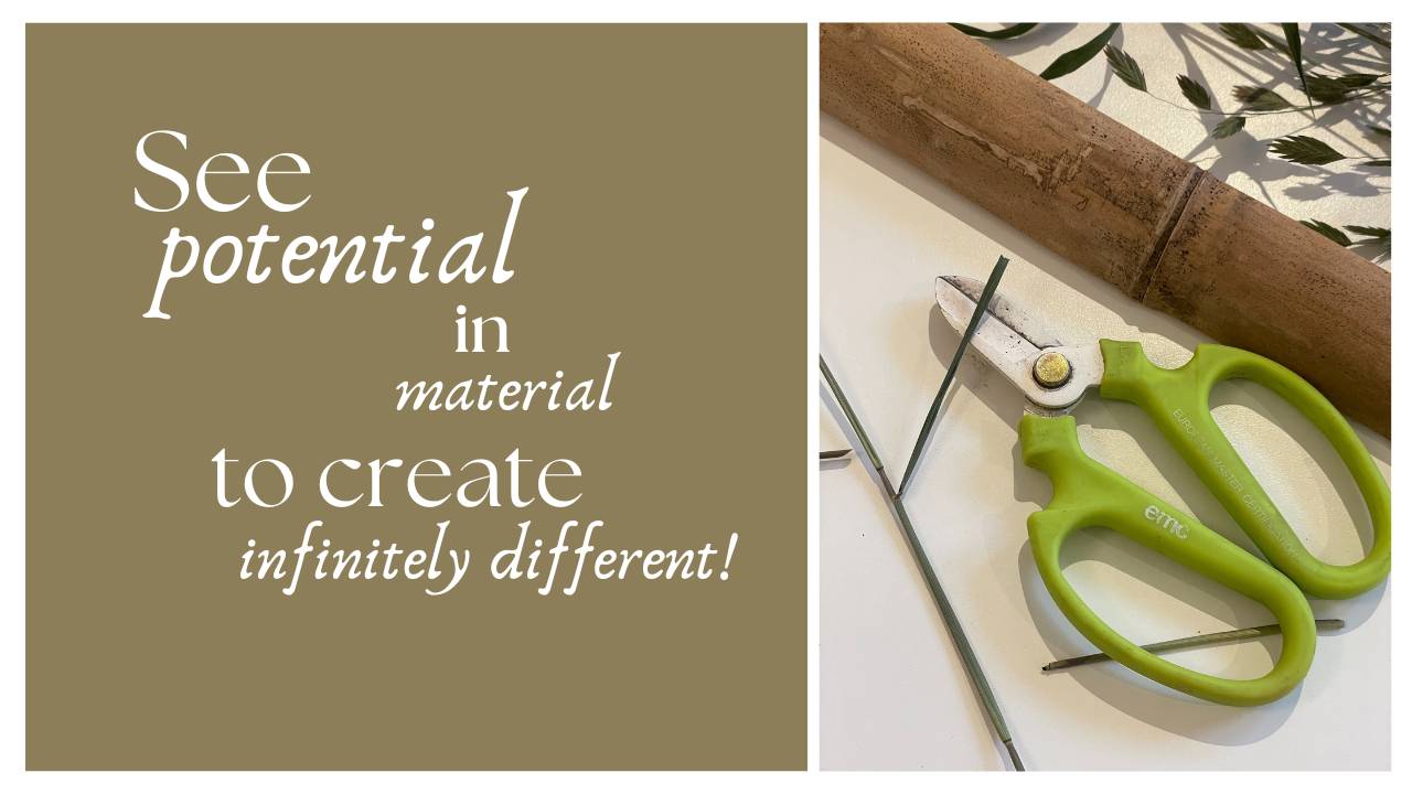 Inspiration from material in floral design