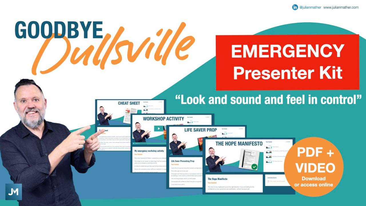 Goodbye Dullsville Emergency Presenter Kit for $1