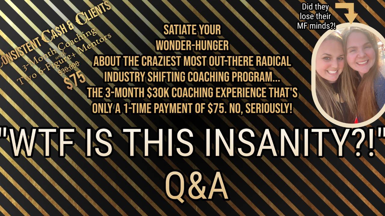 3-month $30K Coaching experience that’s a 1-payment of $75