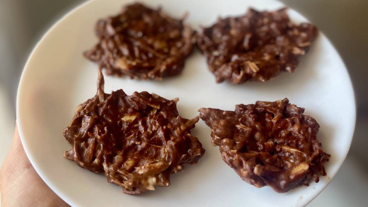 No-Bake Chocolate PB Coconut Clusters