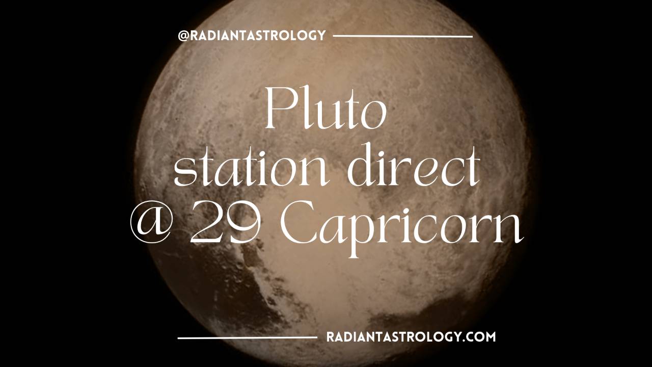 Pluto's final direct station in Capricorn
