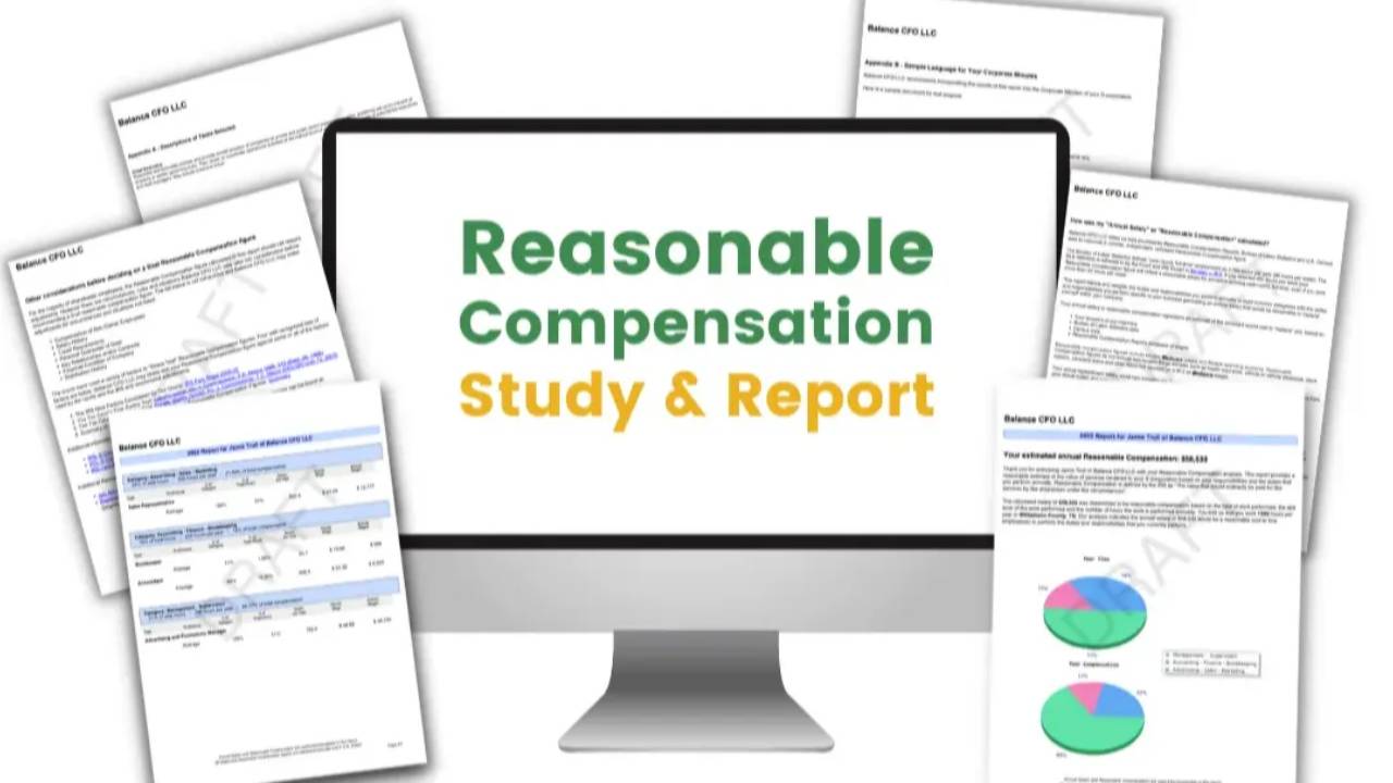 Reasonable Compensation Study & Report for S Corp Owners