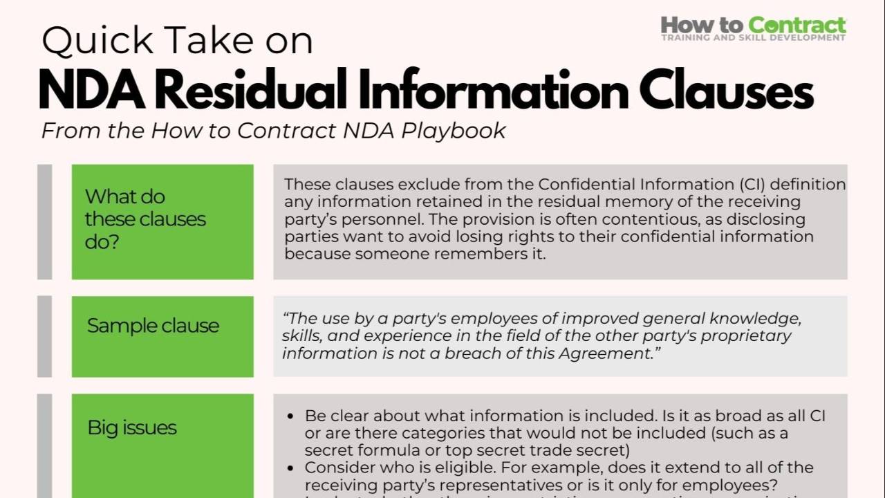 What You Need to Know About Residual Information Clauses in NDAs
